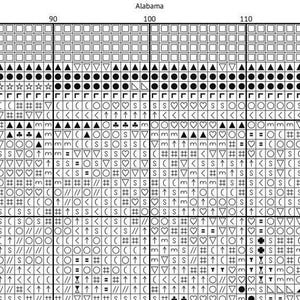 Alabama Map Cross Stitch Pattern PDF, State Bird and Flower Embroidery ...