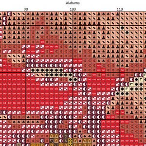 Alabama Map Cross Stitch Pattern PDF, State Bird and Flower Embroidery ...