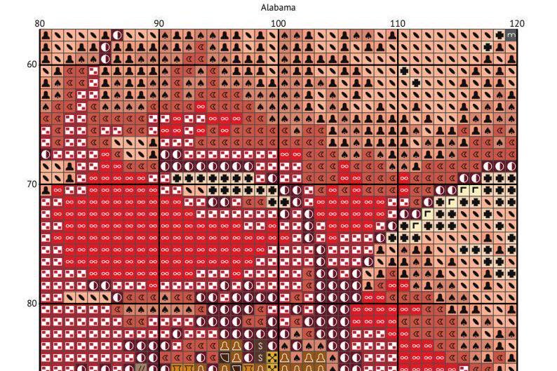 Alabama Map Cross Stitch Pattern PDF, State Bird and Flower Embroidery ...