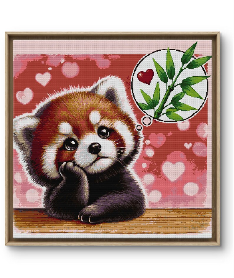 Red Panda Cross Stitch Pattern PDF, Animal Embroidery Design, Wildlife ...