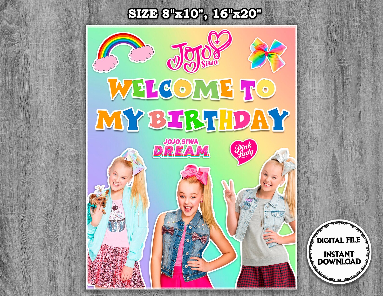 Jojo Siwa Welcome Sign Jojo Siwa Birthday Party Jojo Siwa | Etsy