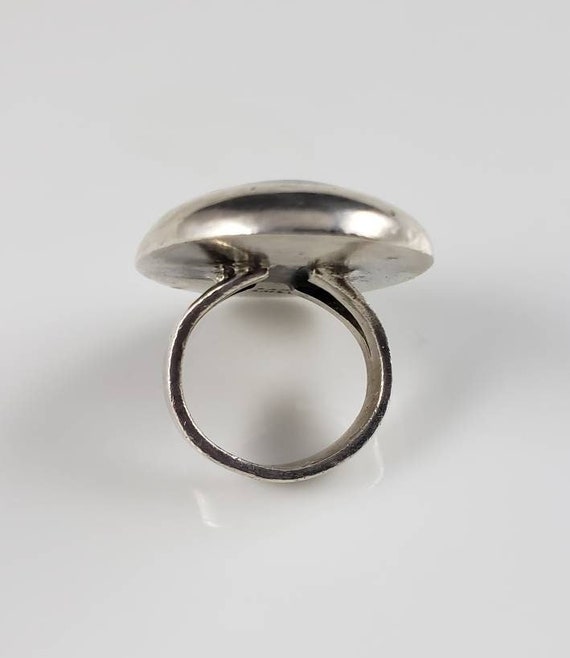 Taxco Onyx Inlay Solitaire Statement Ring-Circa 1940 - Gem