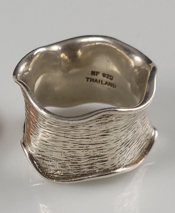 Vintage wide textural sterling - Gem