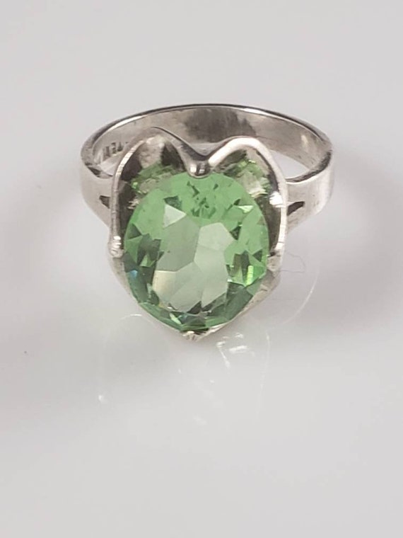 Taxco Rare Green Spinel Glass Signed Solitaire Statement | Etsy