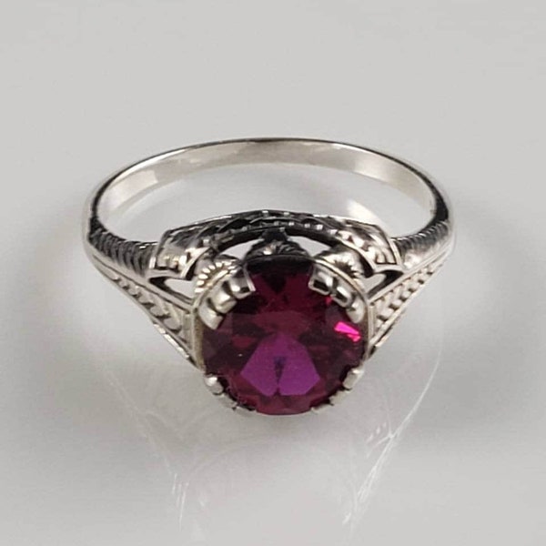 Ruby Filigree Ring - Etsy