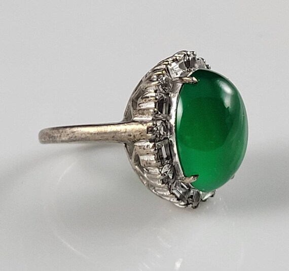 Rare! Du Jay Jade Cocktail Ring-1940s - Gem