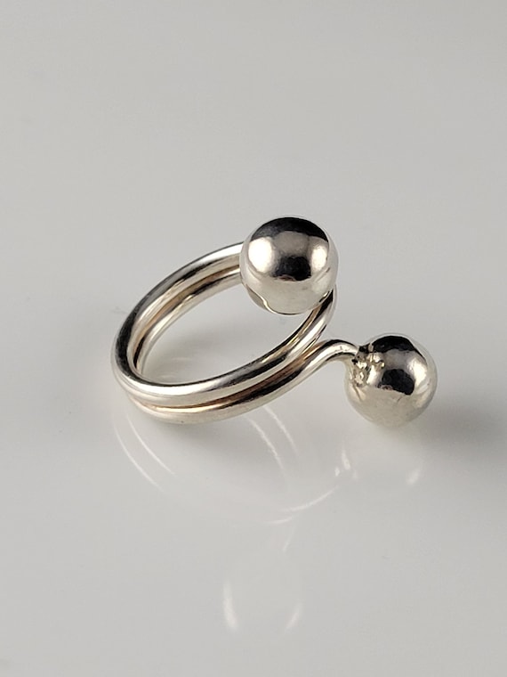 Taxco Modernist Sterling Silver Orb Ring - Gem