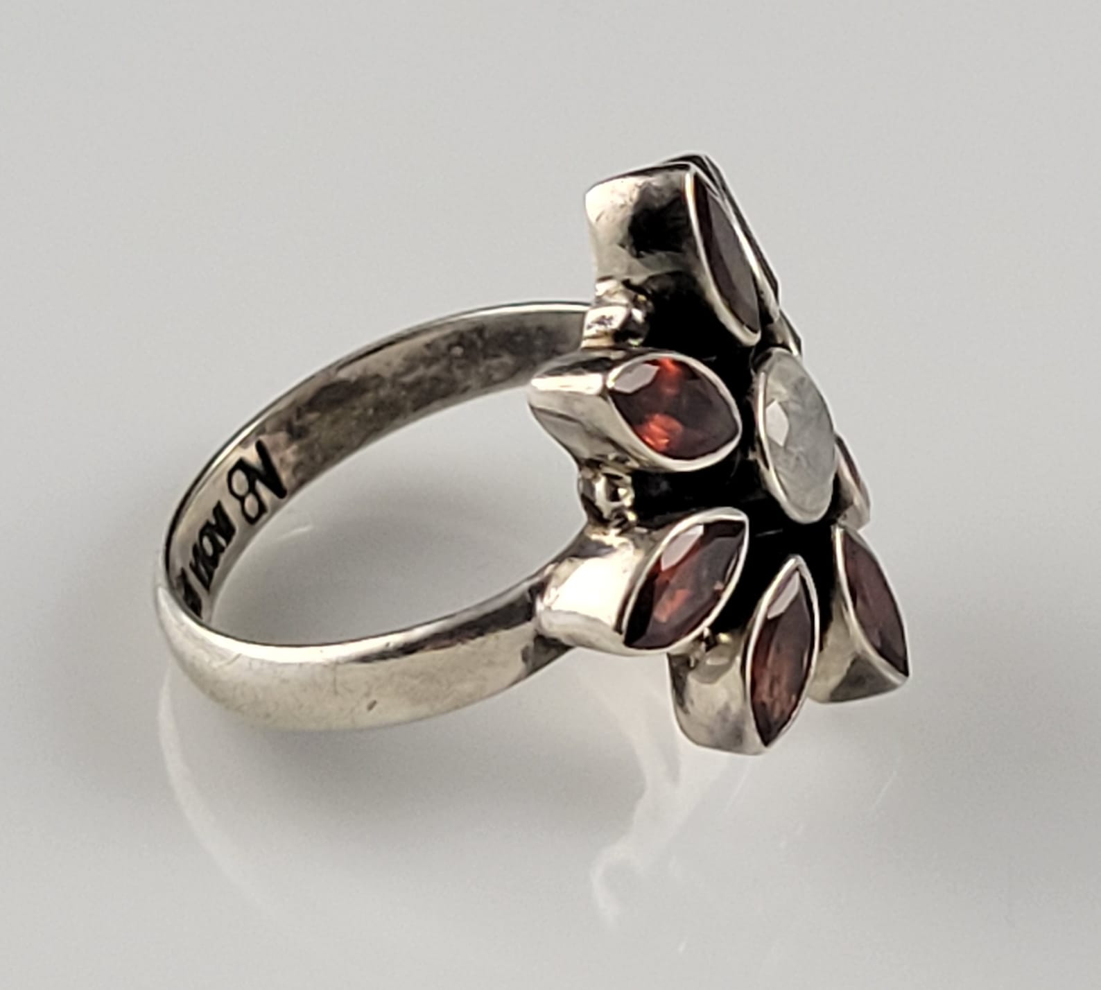 Nicky Butler Garnet & Moonstone Sterling Silver Cluster Ring - Etsy
