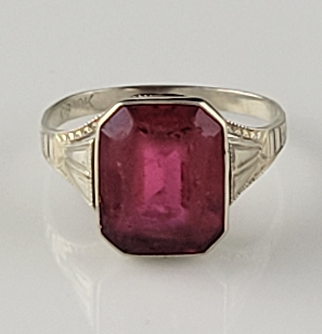 Titanic Art Deco Ostby Barton Ruby & 10KT Gold Ring - Etsy