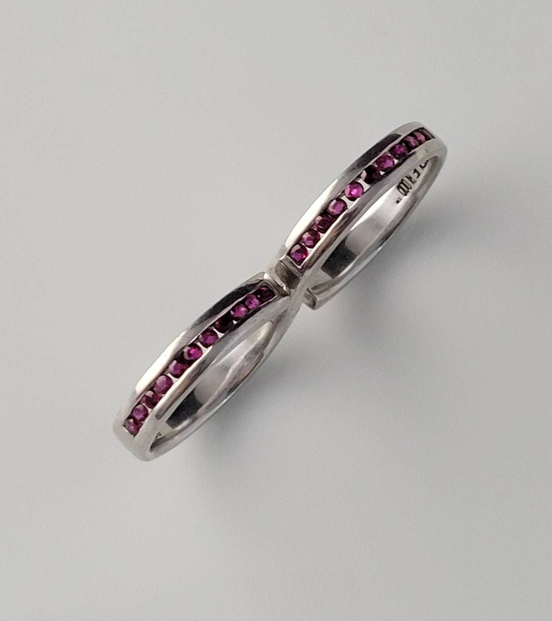 RARE-TRUE BLOOD Brand Double Knuckle Ruby & Sterling Silver Bands - Etsy