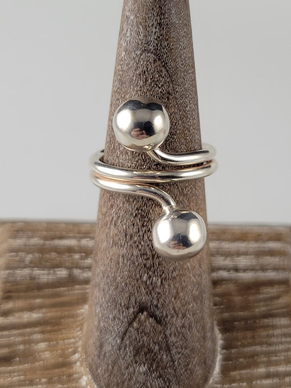 Taxco Modernist Sterling Silver Orb Ring - Gem