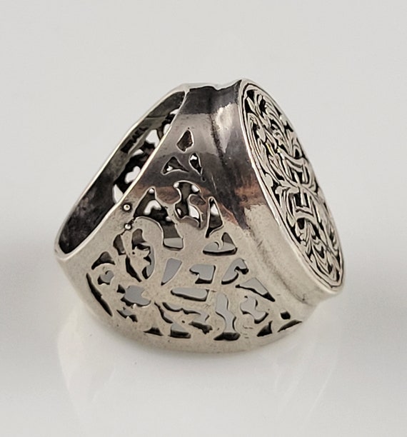 Victorian Style Sterling Floral Scrollwork Ring-Made … - Gem