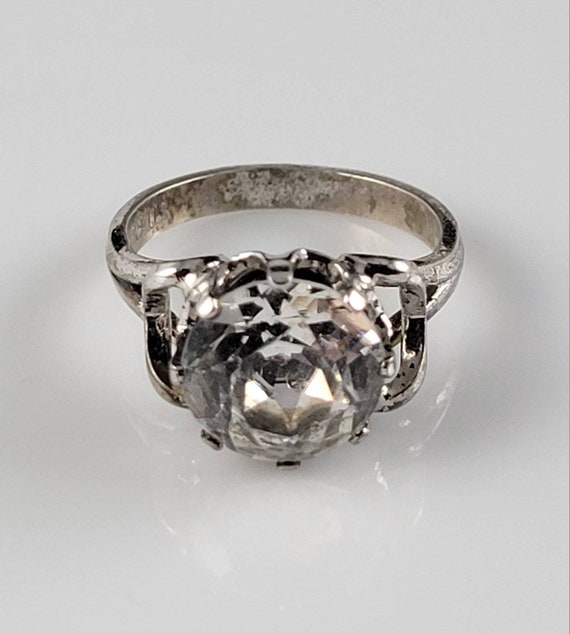 Antique Clark & Coombs Leaded Glass Statement Ring - Gem