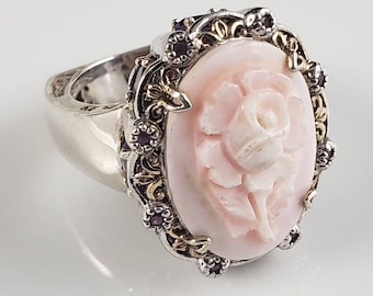 Pink Shell Cameo | Etsy