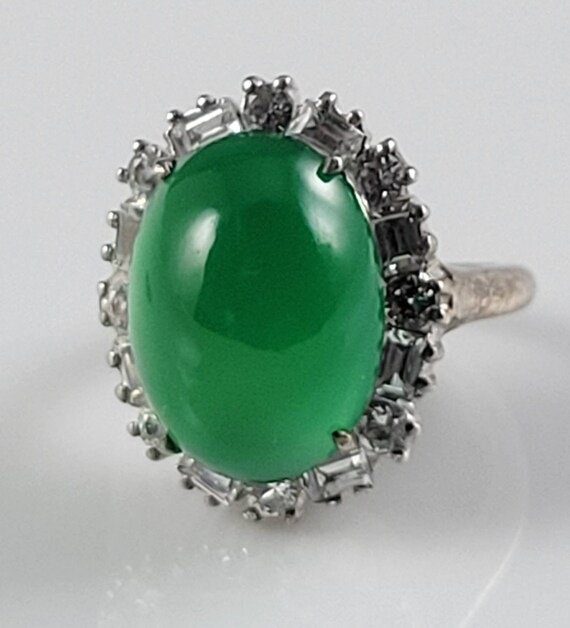 Rare! Du Jay Jade Cocktail Ring-1940s - Gem