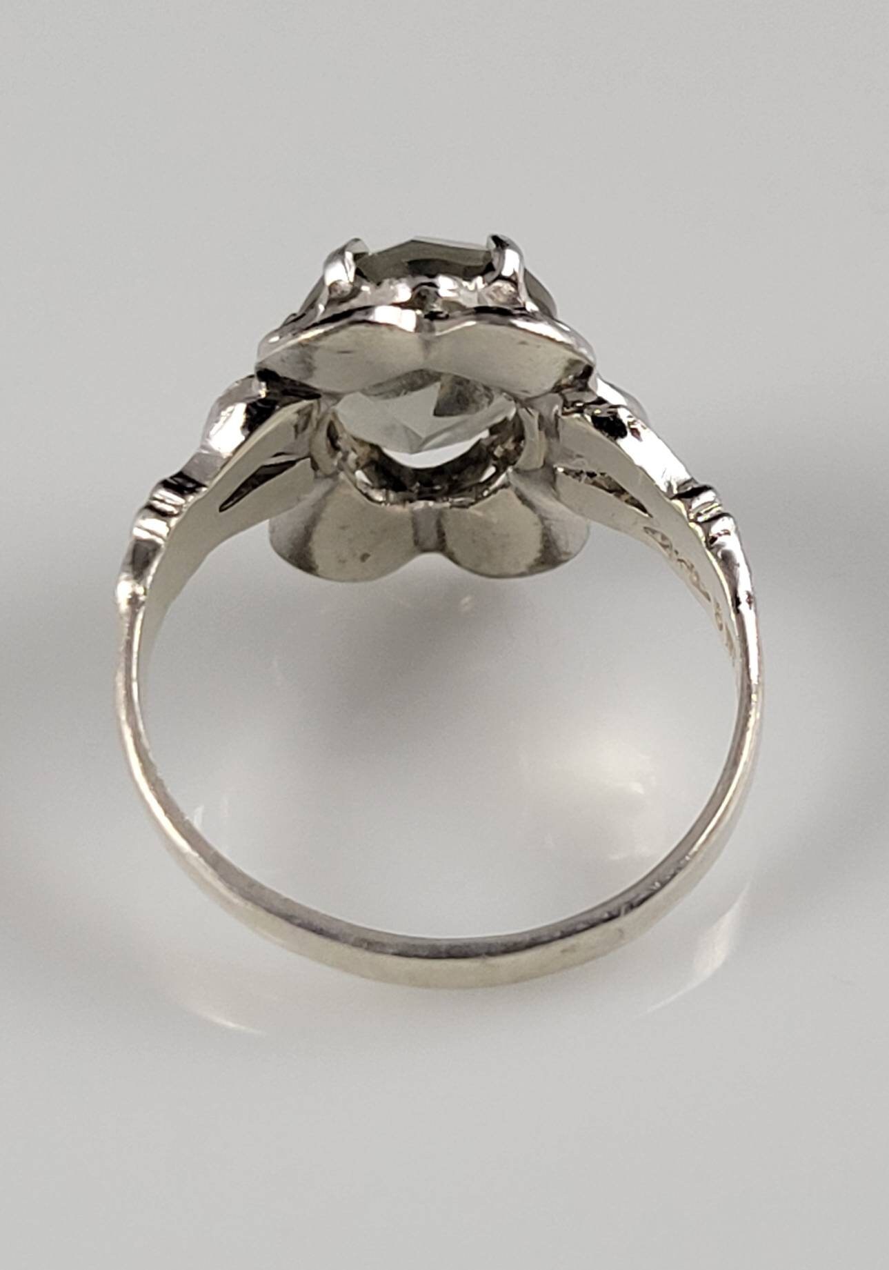 Antique Clark & Coombs Scalloped Lead Glass Flower Statement Ring - Etsy