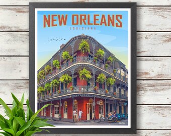 New Orleans Travel Poster - Etsy