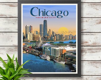 Chicago Poster - Etsy
