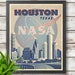 Houston Texas Travel Poster - Space City - Nasa - Printed Poster - Wall ...