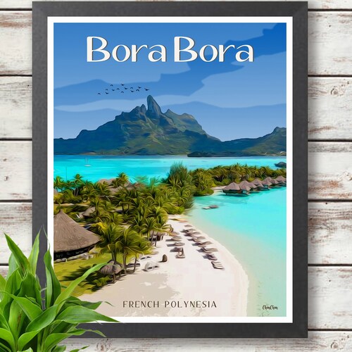 Bora Bora French Polynesia Travel Poster Tahiti Printed - Etsy