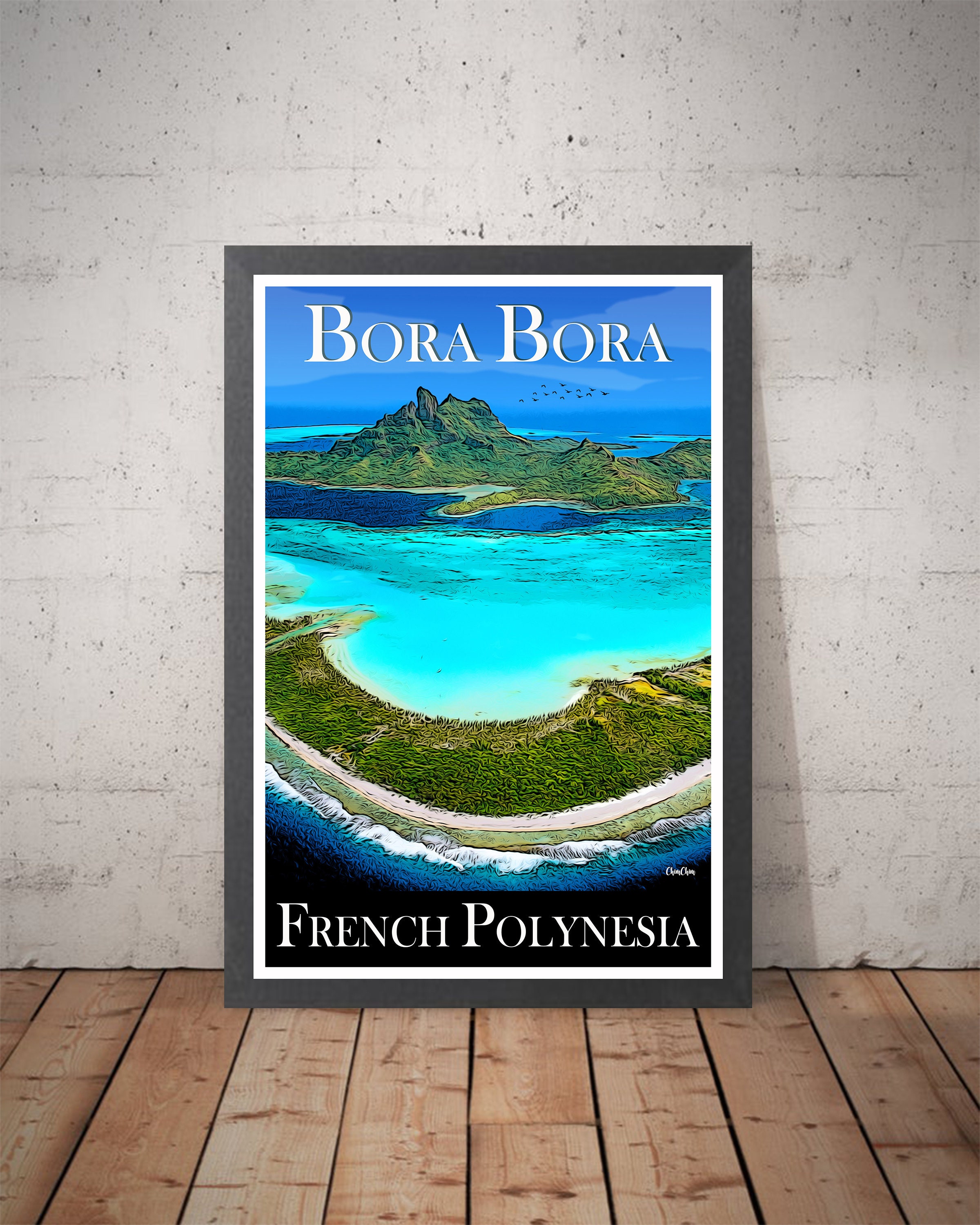 Bora Bora Travel Poster French Polynesia Tahiti Printed | Etsy
