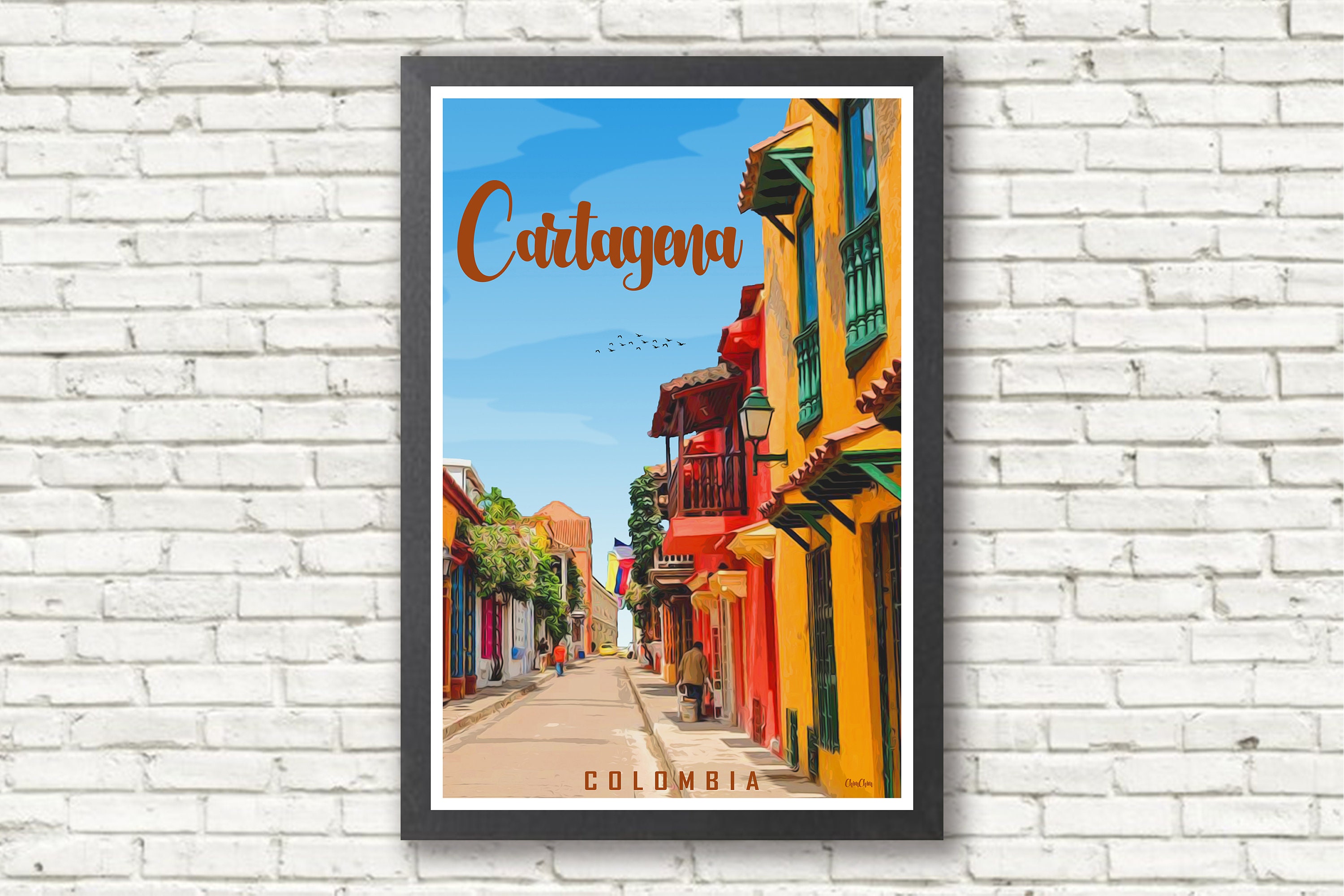 Cartagena Colombia Travel Poster Digital Download Art | Etsy