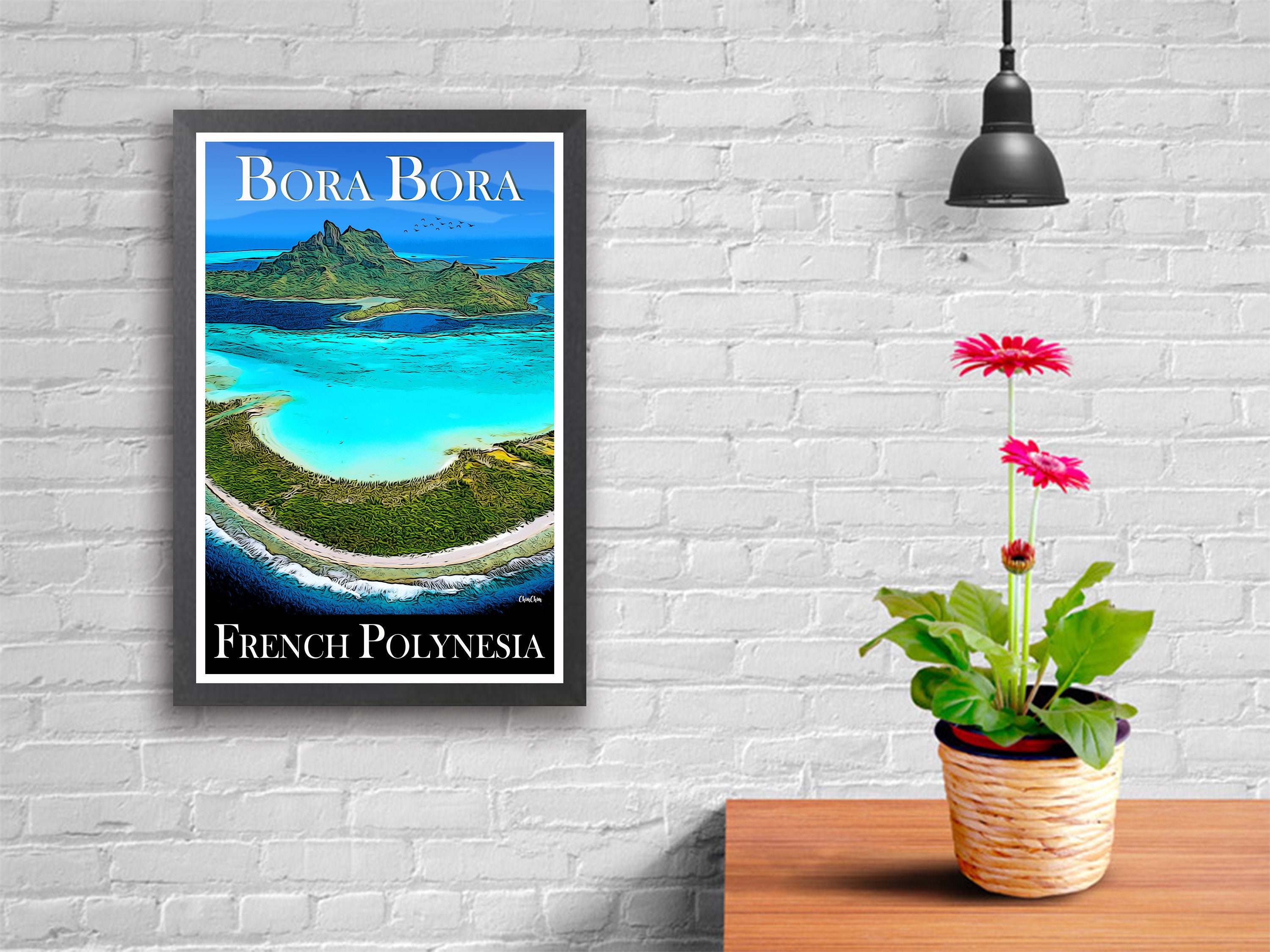 Bora Bora Travel Poster French Polynesia Tahiti Printed | Etsy