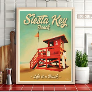 Siesta Key Florida Travel Poster - Life is a Beach - Digital Download ...