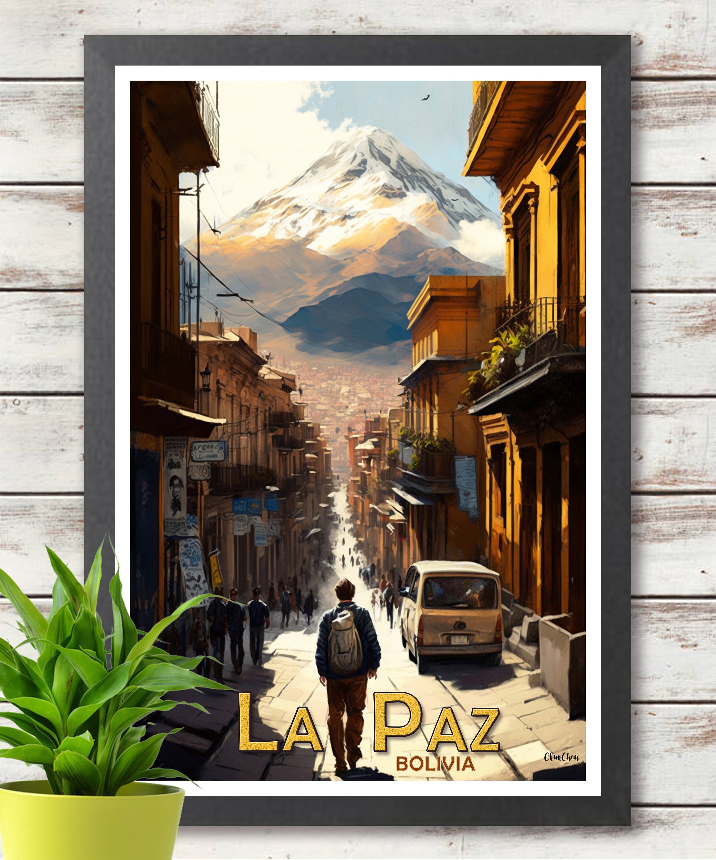 La Paz Travel Poster Bolivia Instant Download Wall Art - Etsy