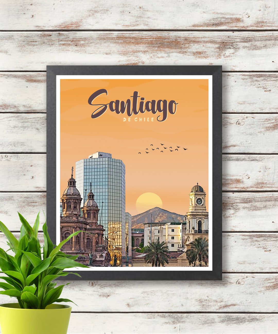 Santiago Travel Poster - Chile - Printed Poster - Wall Decor - Gift ...