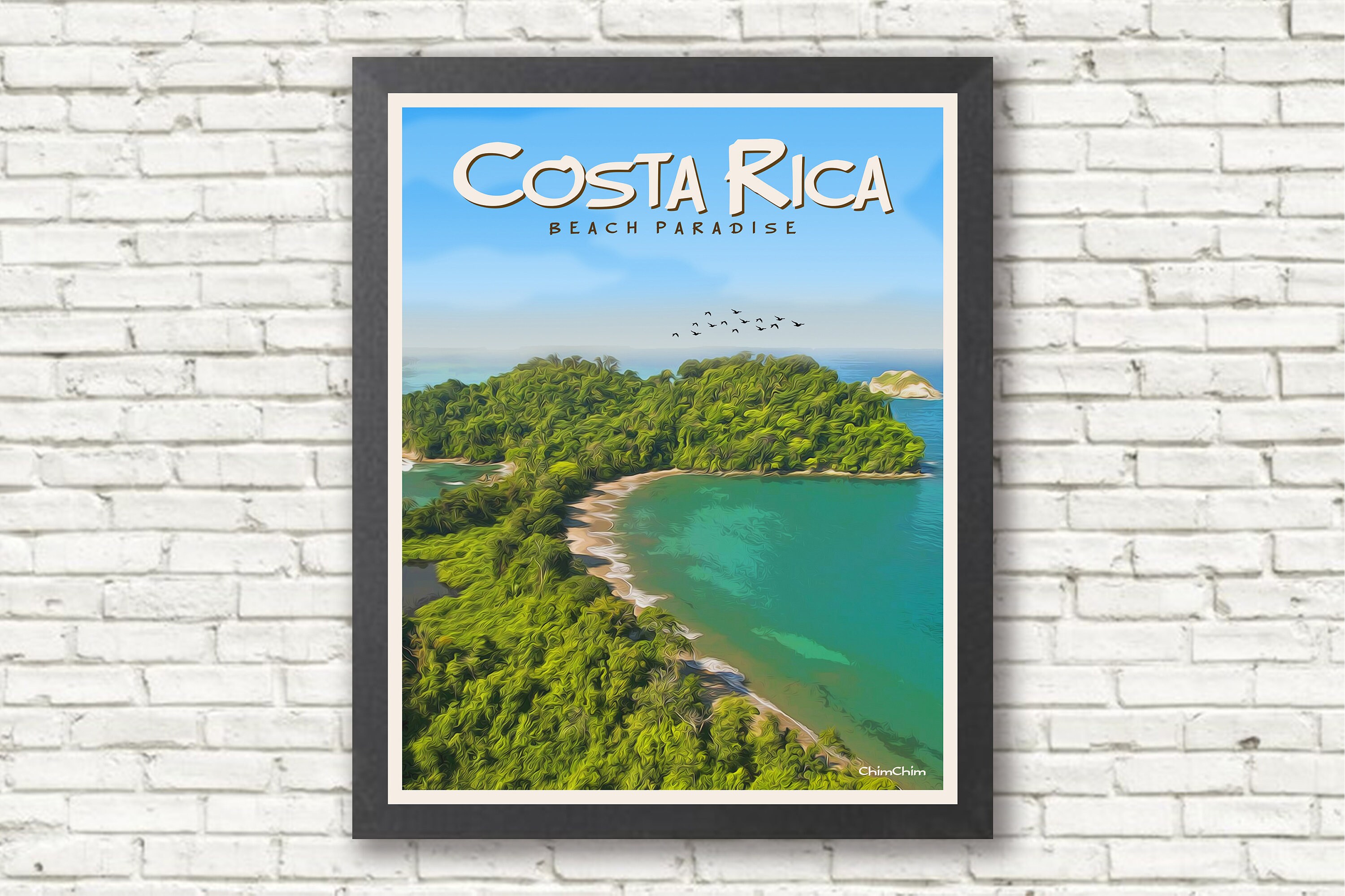 Costa Rica Travel Poster Beach Paradise Printed Poster | Etsy