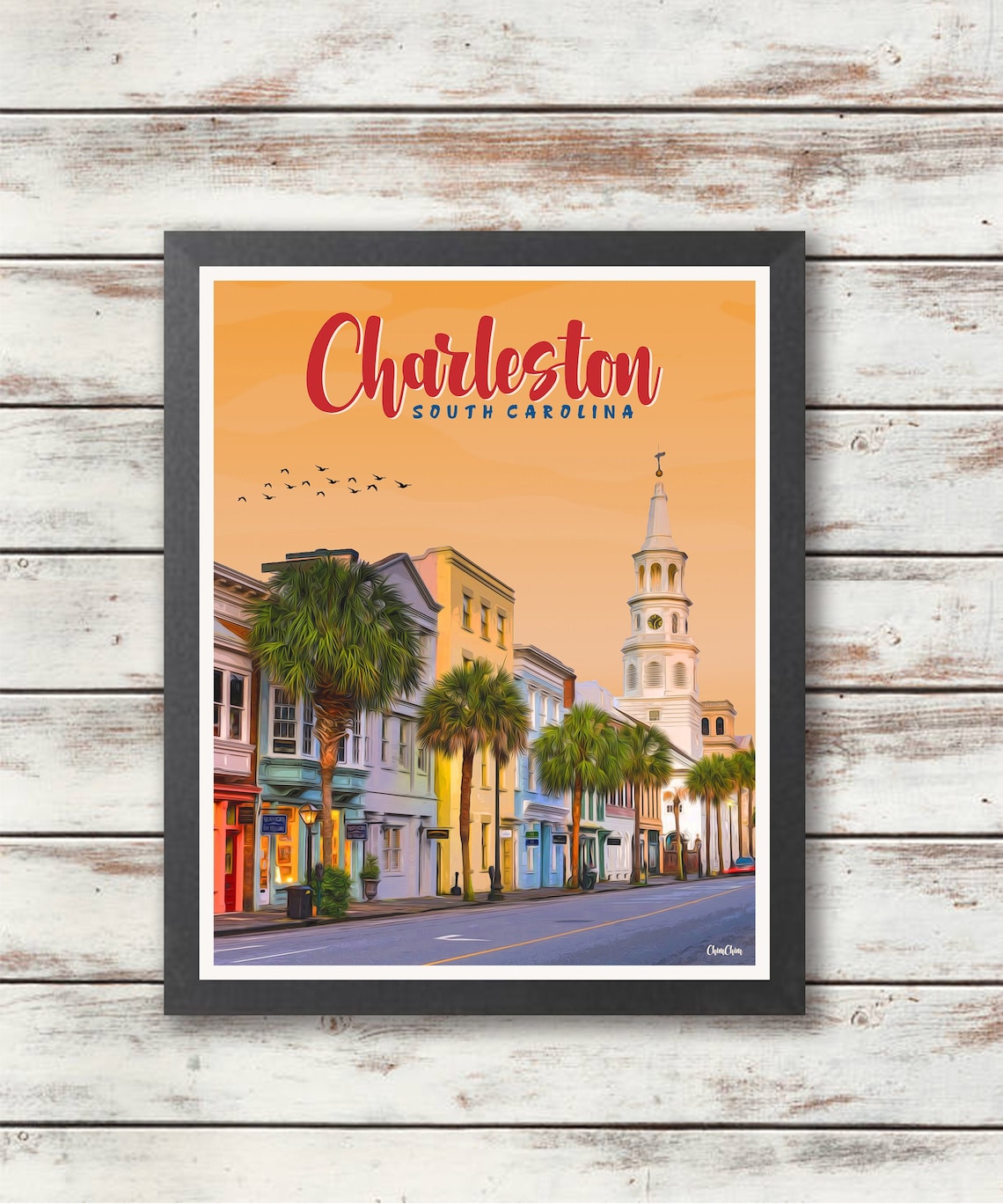 Charleston Travel Poster South Carolina Printed Poster | Etsy