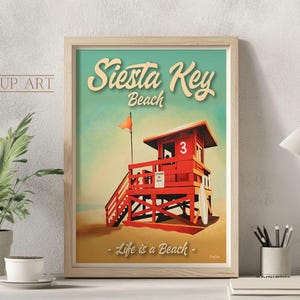 Siesta Key Florida Travel Poster - Life is a Beach - Digital Download ...