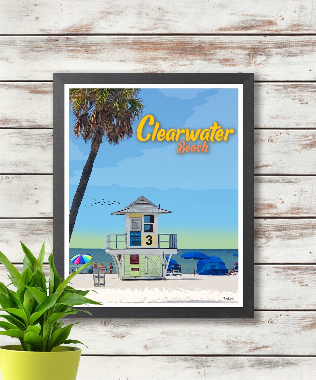 Clearwater Beach Florida Travel Poster Printed Poster Wall Deco Gift ...