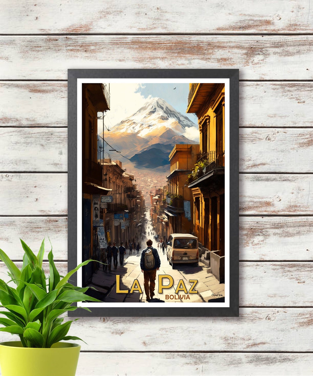La Paz Travel Poster - Bolivia - Poster Print - Wall Deco - Gift Idea ...