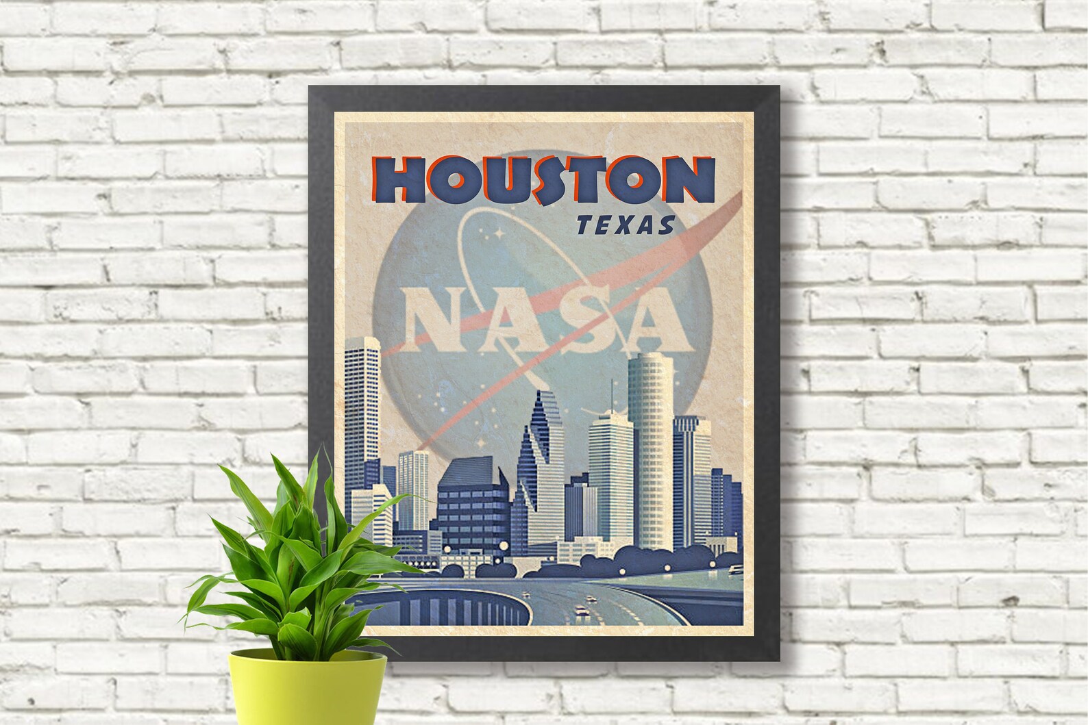 Houston Texas Travel Poster Space City Nasa Printed - Etsy