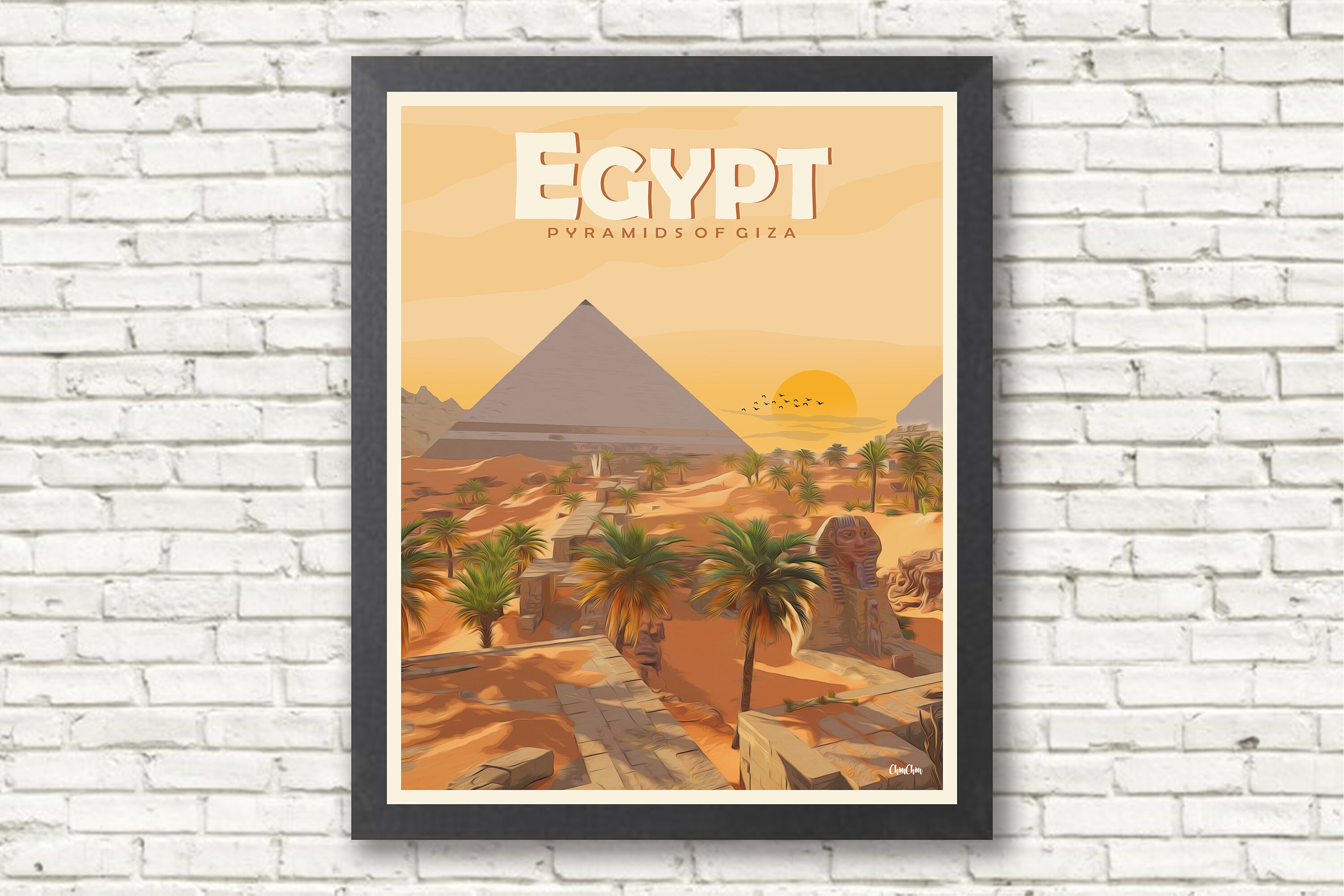 Egypt Travel Poster Pyramids of Giza Printed Poster Wall | Etsy