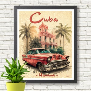 Cuba Travel Poster Cuba Instant Download Cuba Wall Decor Digital ...