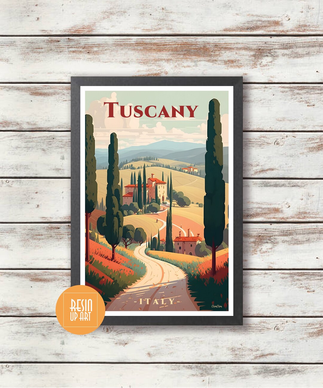 Tuscany Italy Travel Poster Digital Download Art Italy Wall Deco Gift ...