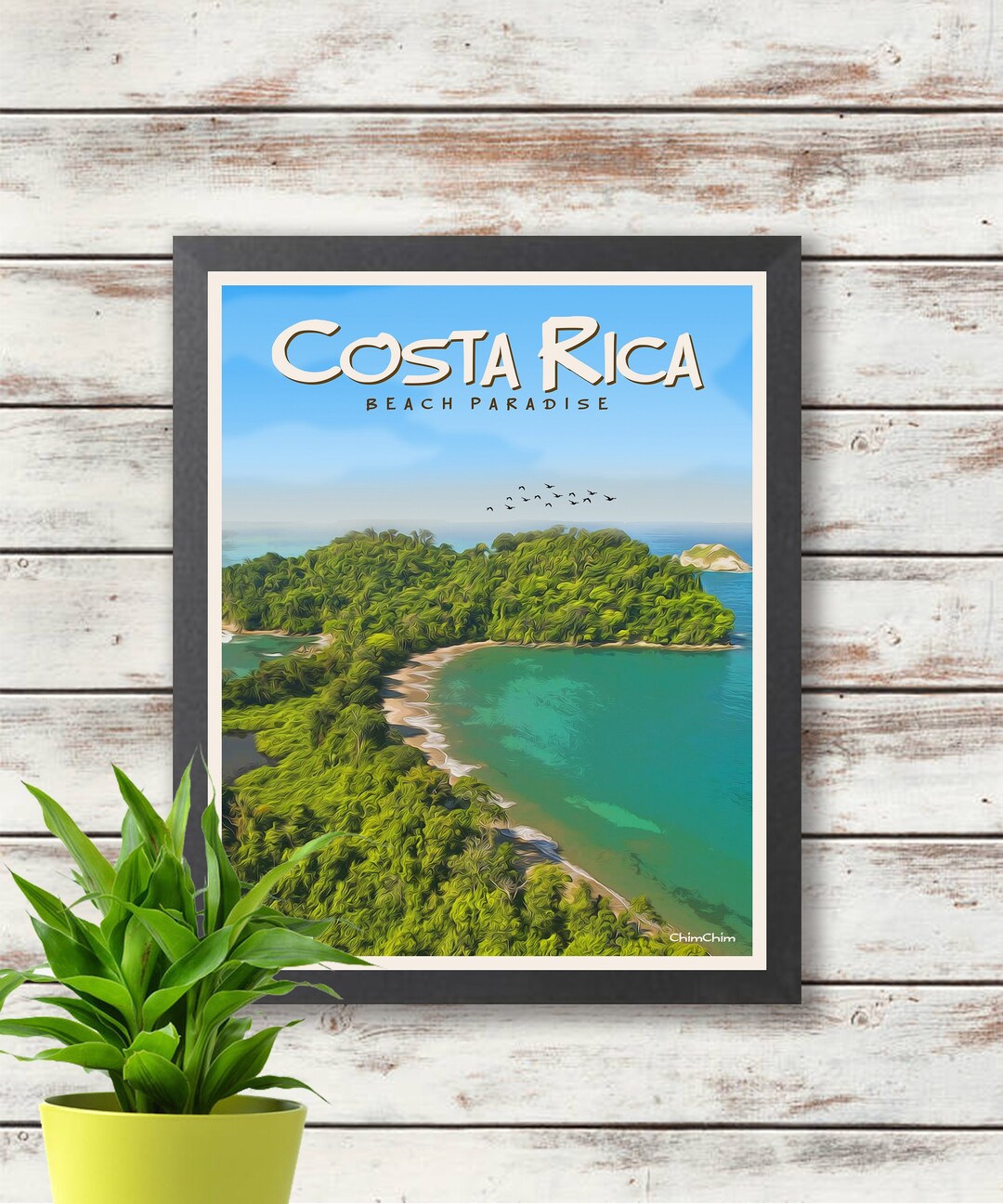 Costa Rica Travel Poster - Beach Paradise - Digital Download Art - Wall ...