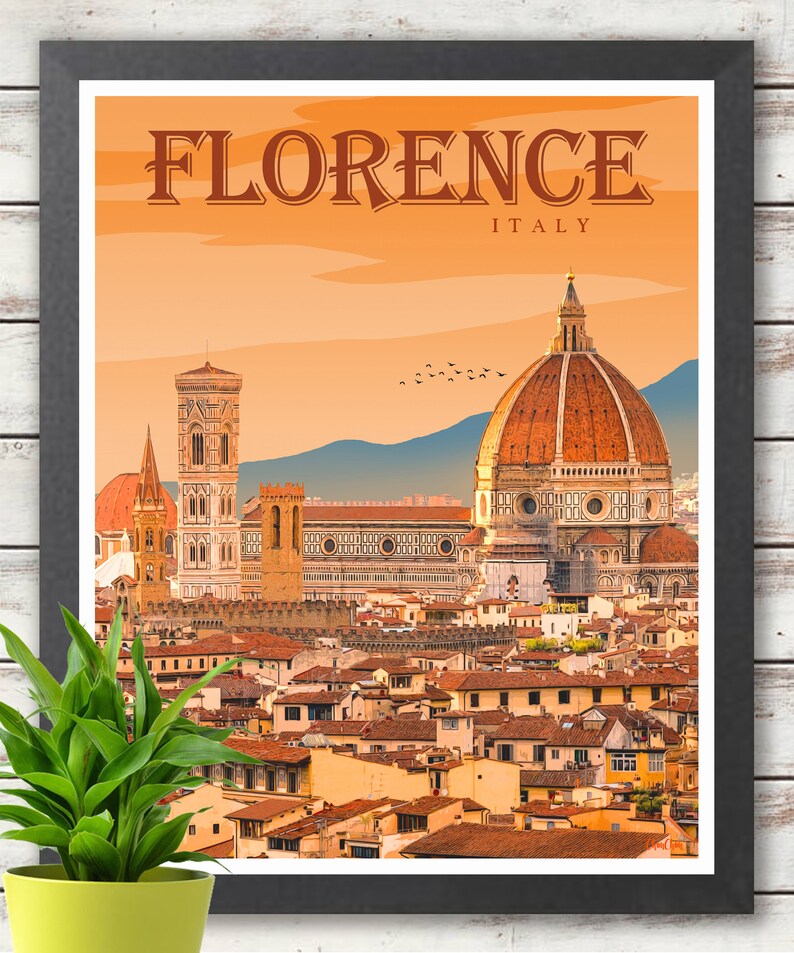 Florence Italy Travel Poster Digital Download Art Wall - Etsy