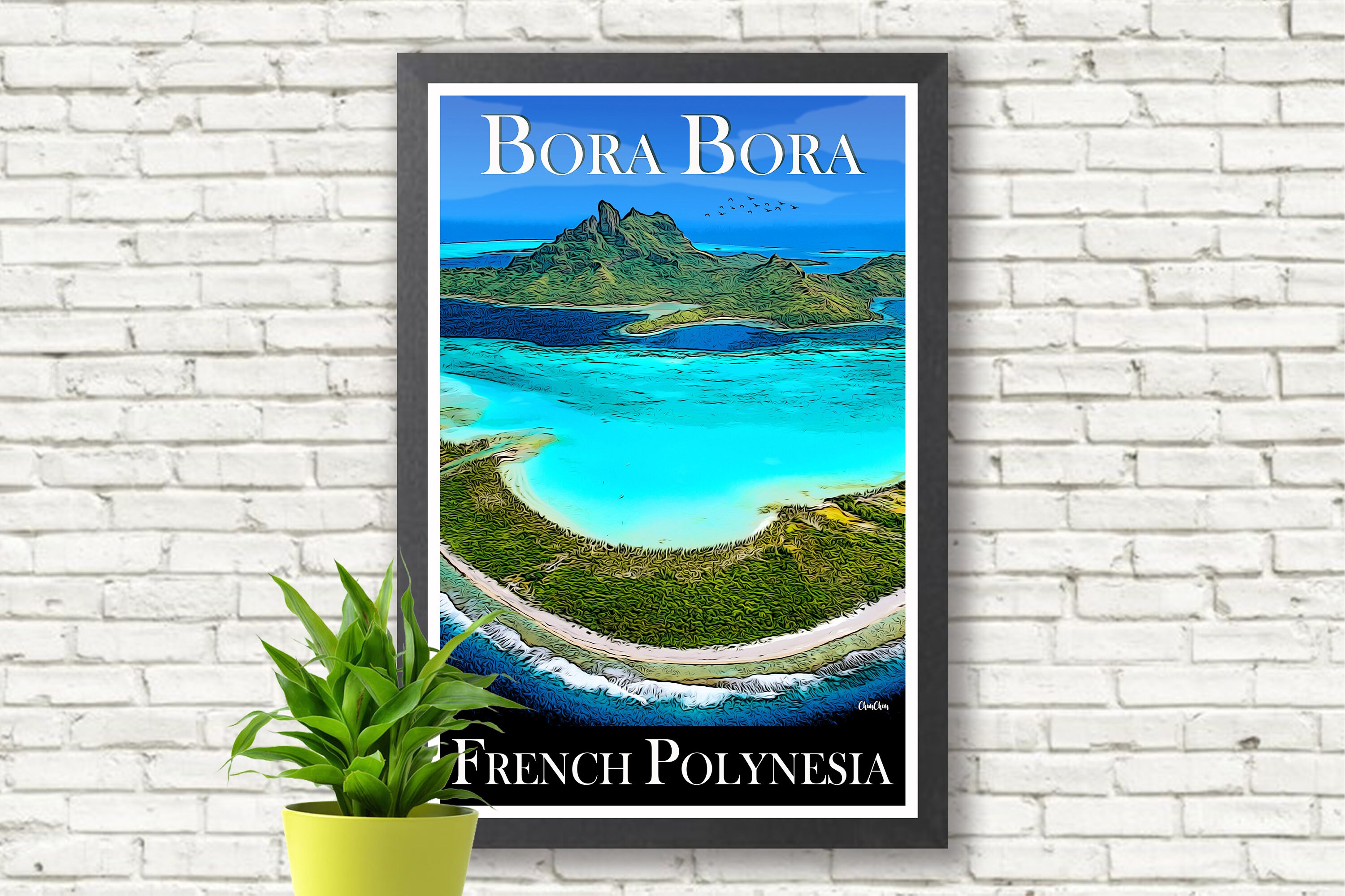 Bora Bora Travel Poster French Polynesia Tahiti Printed - Etsy