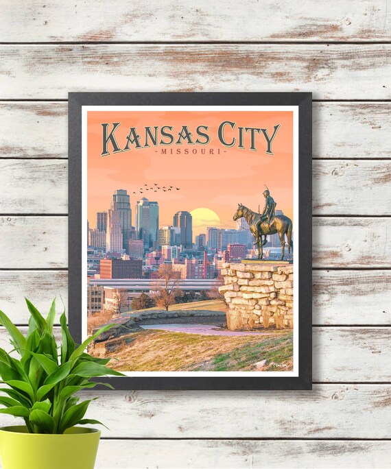 Kansas City Missouri Travel Poster Printed Poster Wall | Etsy