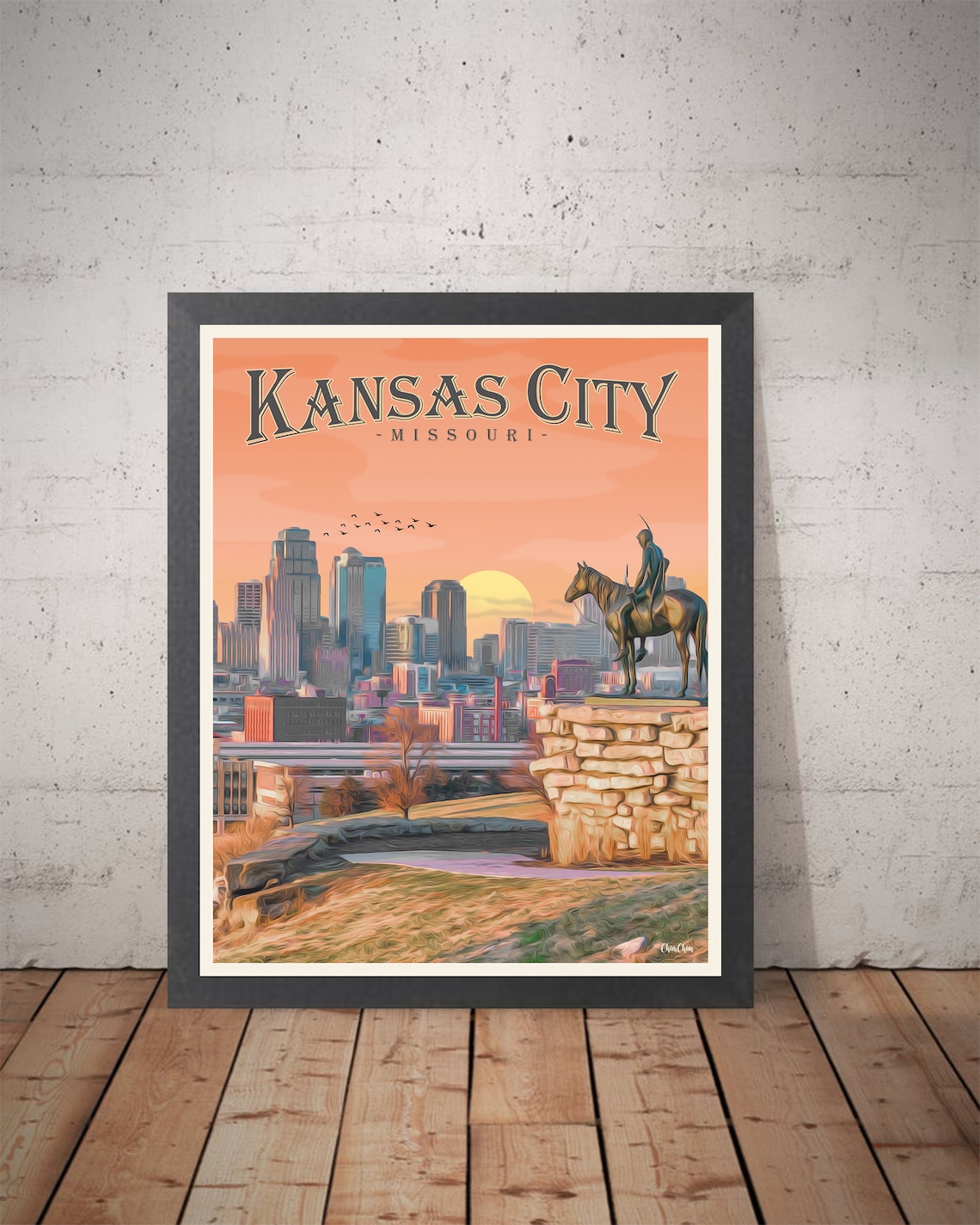Kansas City Missouri Travel Poster Printed Poster Wall | Etsy