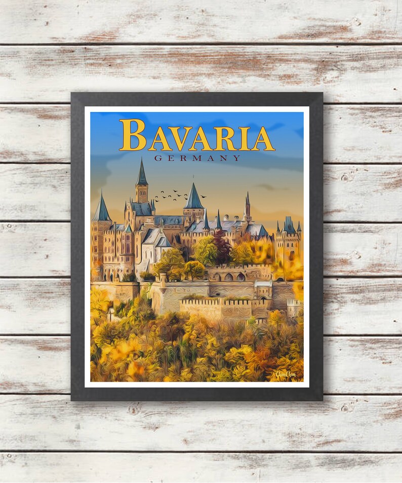 Bavaria Germany Travel Poster Digital Download Art Wall | Etsy