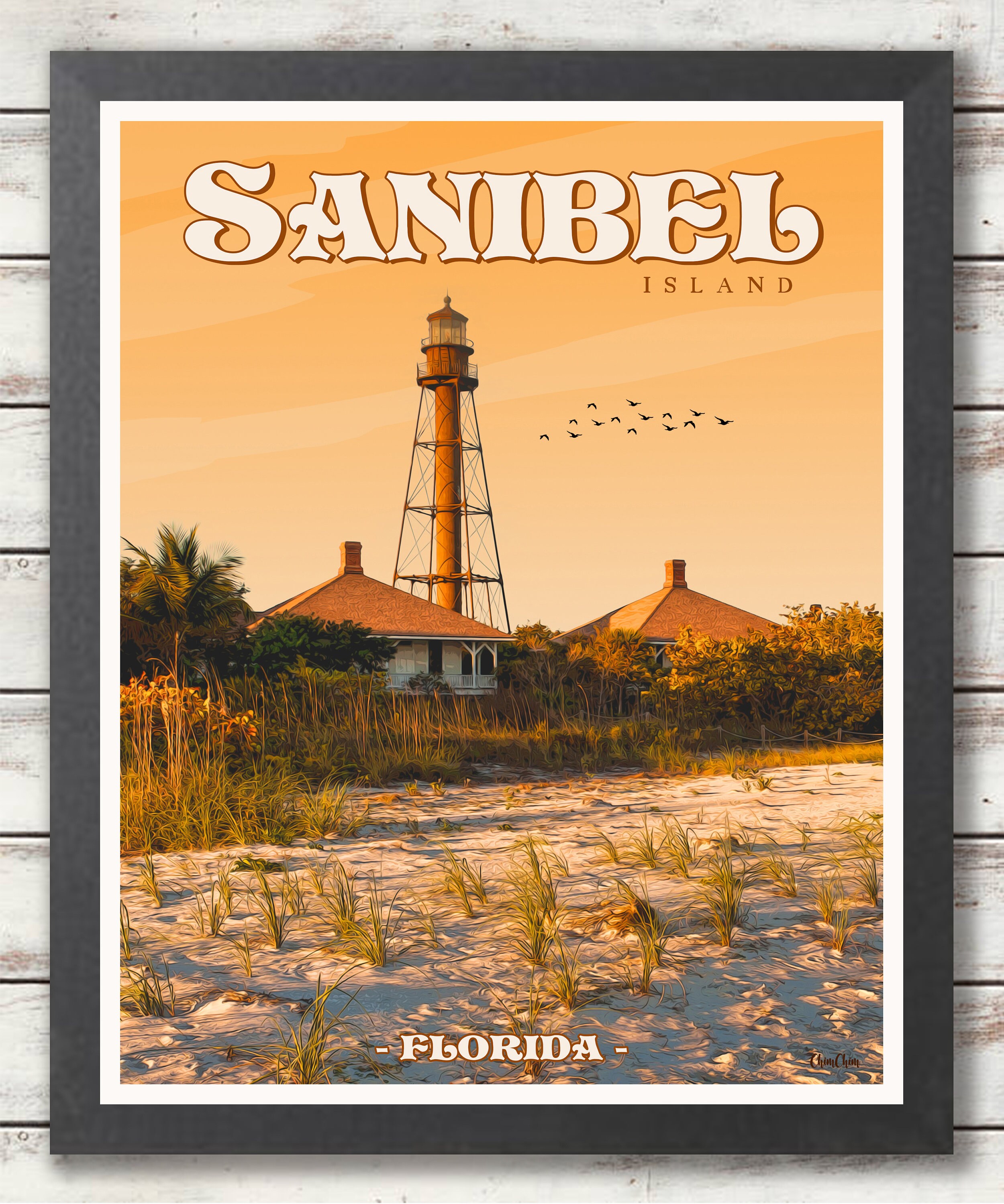 Sanibel Island Travel Poster Florida Digital Download Art | Etsy