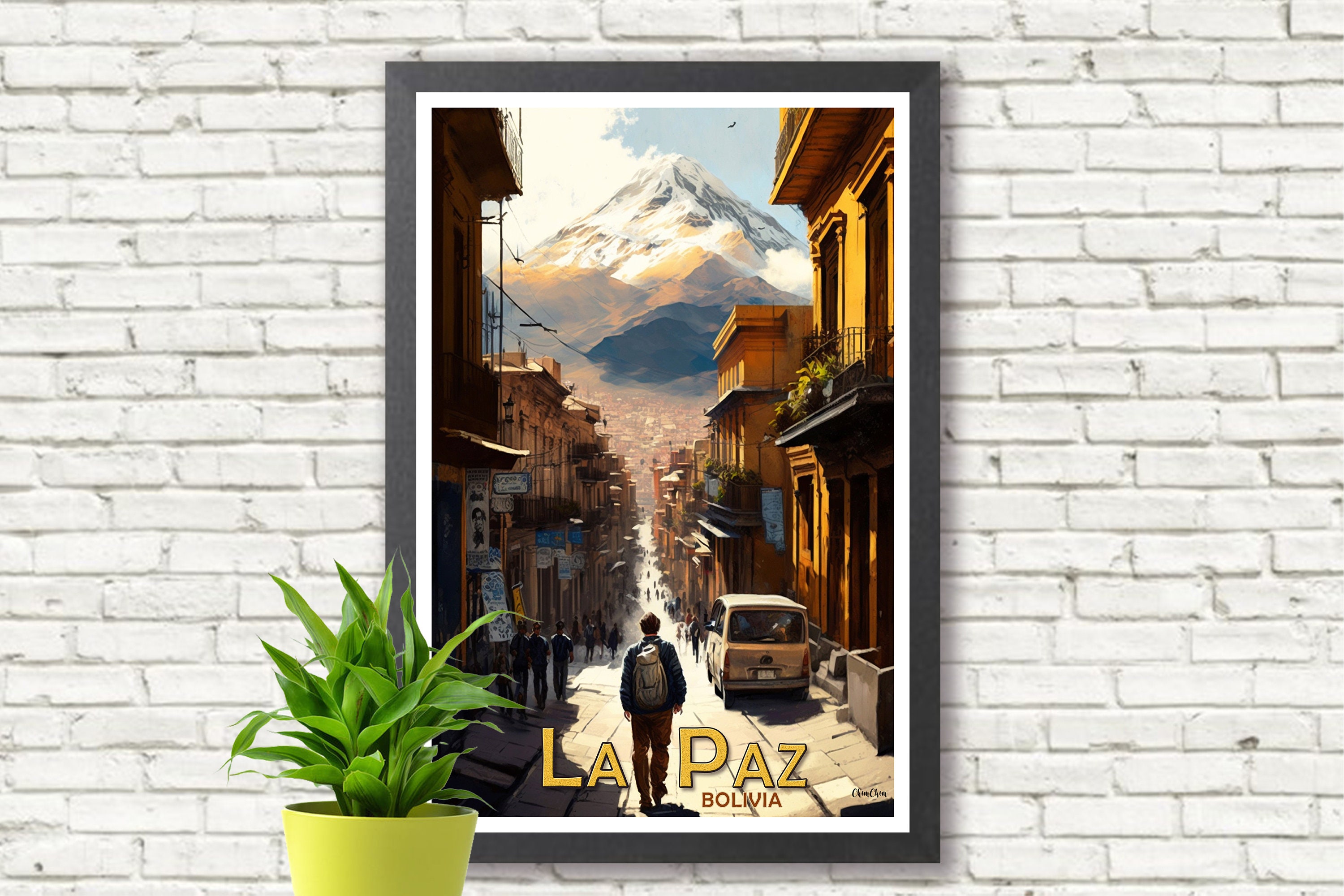 La Paz Travel Poster Bolivia Instant Download Wall Art - Etsy