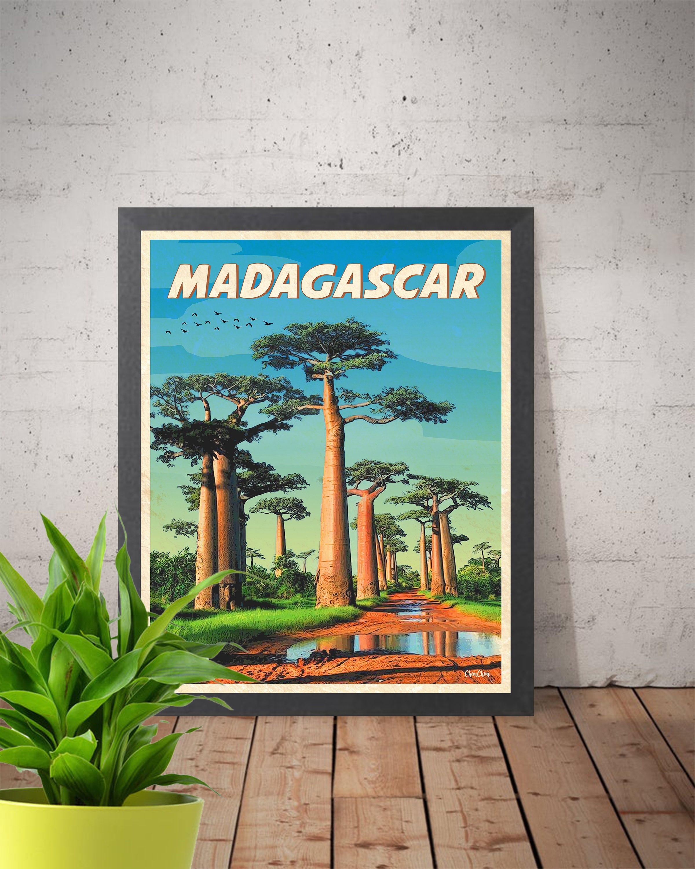 Madagascar Travel Poster Baobab Printed Poster Wall Deco - Etsy