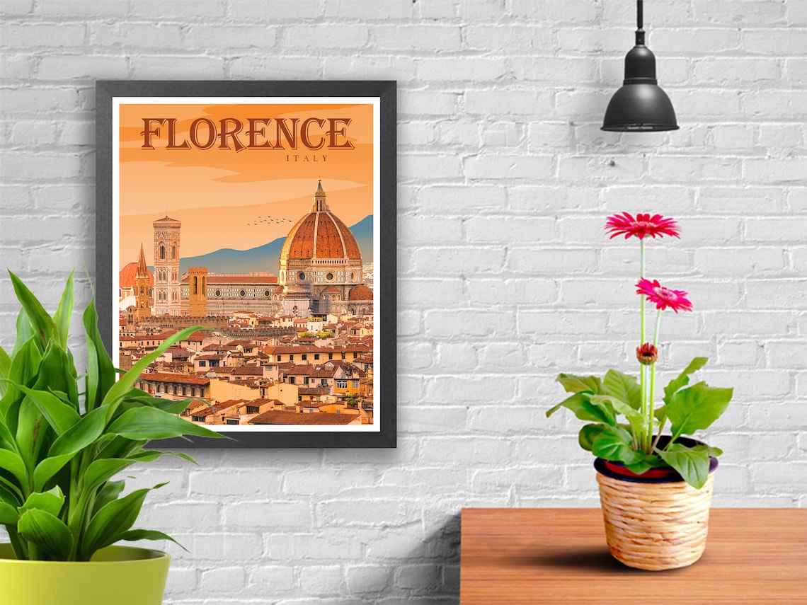 Florence Italy Travel Poster Digital Download Art Wall - Etsy