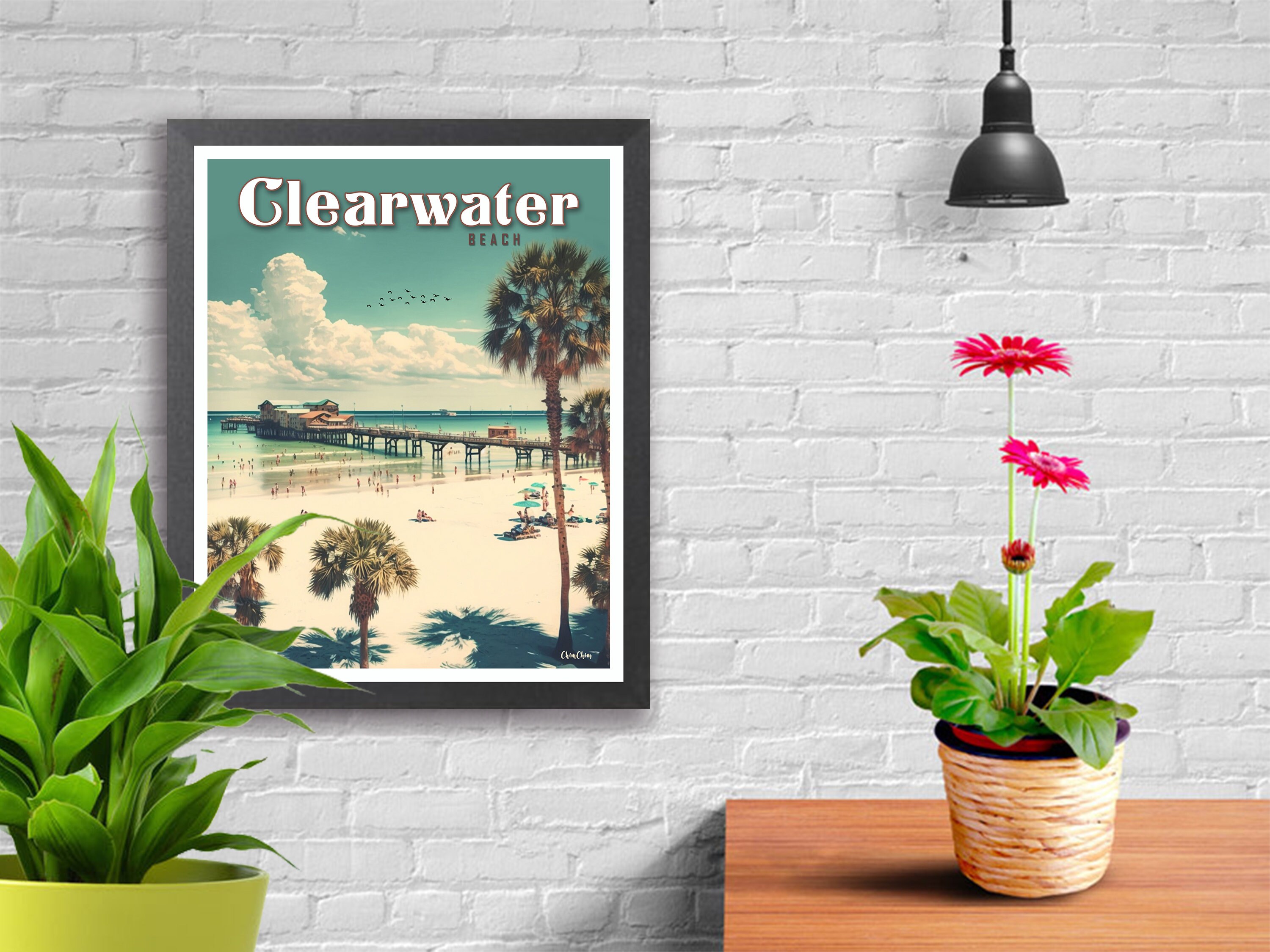 Clearwater Beach Travel Poster Florida Poster Print Wall - Etsy